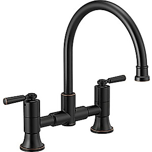 Peerless Delta Faucet P2923LF-OB Westchester Bridge Kitchen Faucet Two Handle, Oil-Rubbed Bronze