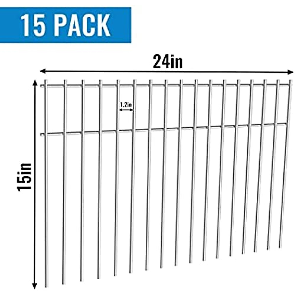 Animal Barrier Dog Fence,Spike spacing no dig Underground Decorative Garden Fencing, Ground Stakes for Cats Rabbits Critters, Under Fences for Patio Yard Outdoor,15 Pack