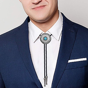 THUNARAZ 4Pcs Bolo Tie for Men Western Leather Necktie Cow Skull Bolo Tie Halloween Costume Accessories Necktie Men Women