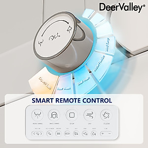 DeerValley Smart Toilet, Tankless Elongated Electric One Piece Toilet with Smart Bidet, Smart Toilet Bidet Seat 1.28 GPF for in White with Seat Heating, Remote Control