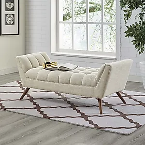 Modway Response Upholstered Fabric, Medium Bench, Beige