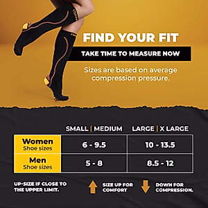 CopperJoint Copper Compression Socks Men & Women - Easy On, Easy Off Compression Copper Socks – Comfortable & Supportive Running Sock - Breathable Knee High Circulation Socks (Small - Medium)