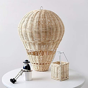 xiuersty Rattan Hot Air Balloon Wall Decor Woven Wall Hanging Hot Air Balloon for Kids Room Art Photography Apartment Dorm Room Backdrop Pendant Decoration