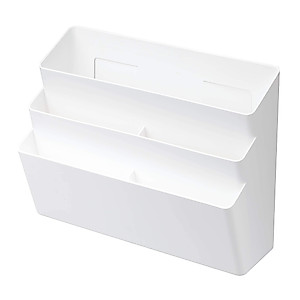 YAMAZAKI home 4443 Magnet Organizer-Hanging Wall Storage Basket Holder, One Size, White