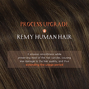 Sunny Hair Clip in Hair Extensions Straight Human Hair Clip in Extensions Remy Clip in Hair Extensions Real Human Hair Extensions Clip ins Dark Brown Ombre Medium Brown Balayage 18inch