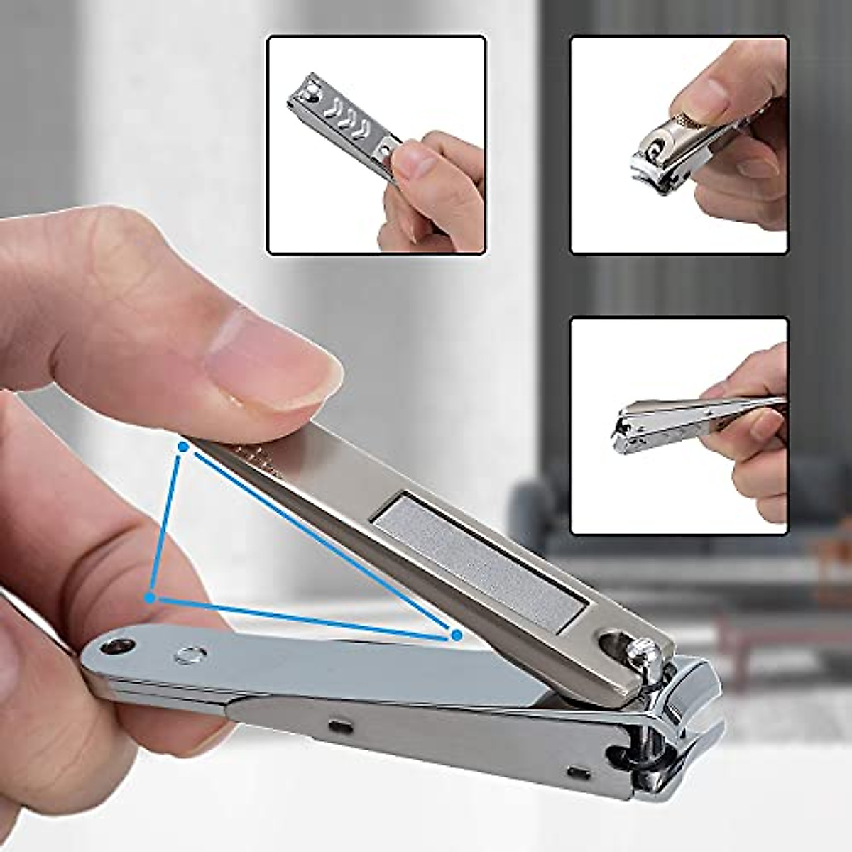 Nail Clipper Set Stainless Steel Fingernails Sharp Nail Cutter Toe File Thick Nails for Men and Women Set (301)