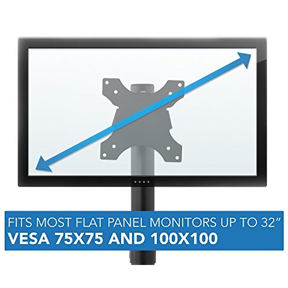 Mount-It! Mobile Stand Up Desk/Height Adjustable Computer Work Station Rolling Presentation Cart with Monitor Arm (MI-7942)