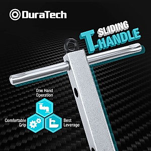 DURATECH 10"-17" Telescoping Basin Wrench with 1-3/8" to 2-1/2" Large Jaw Capacity & Tub Drain Remover Wrench Aluminum Alloy Drain Removal Tool, Dual Ended