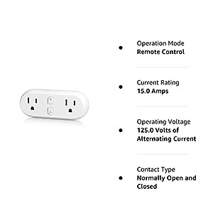 HBN WiFi Heavy Duty Dual Outlet Smart Plug with Individual Control, No Hub RequiredWhite, Compatible with Alexa and Google Assistant, 2.4 Ghz Network Only