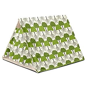 Y-DSIWX Guinea Pig Hideout Cozy Hamster House Cave for Bunny Chinchilla Hedgehog Small Animal Tree with Roots Seamless Pattern