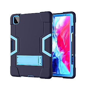 iPad Pro 12.9" Case 2022 2021 2020 2018,AICase Heavy Duty Hybrid Shockproof Hard Cover Rubber Stand with Screen Protector+Stytus for Apple iPad Pro 12.9-inch (6th,5th, 4th & 3rd Gen)