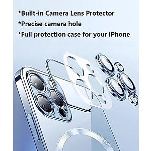 ZinLyuen Magnetic Clear Case for iPhone 13 Pro Max Case Compatible with MagSafe Built-in Camera Lens Protector Soft Shockproof Slim Case for iPhone 13 Pro Max 6.7" - Pink