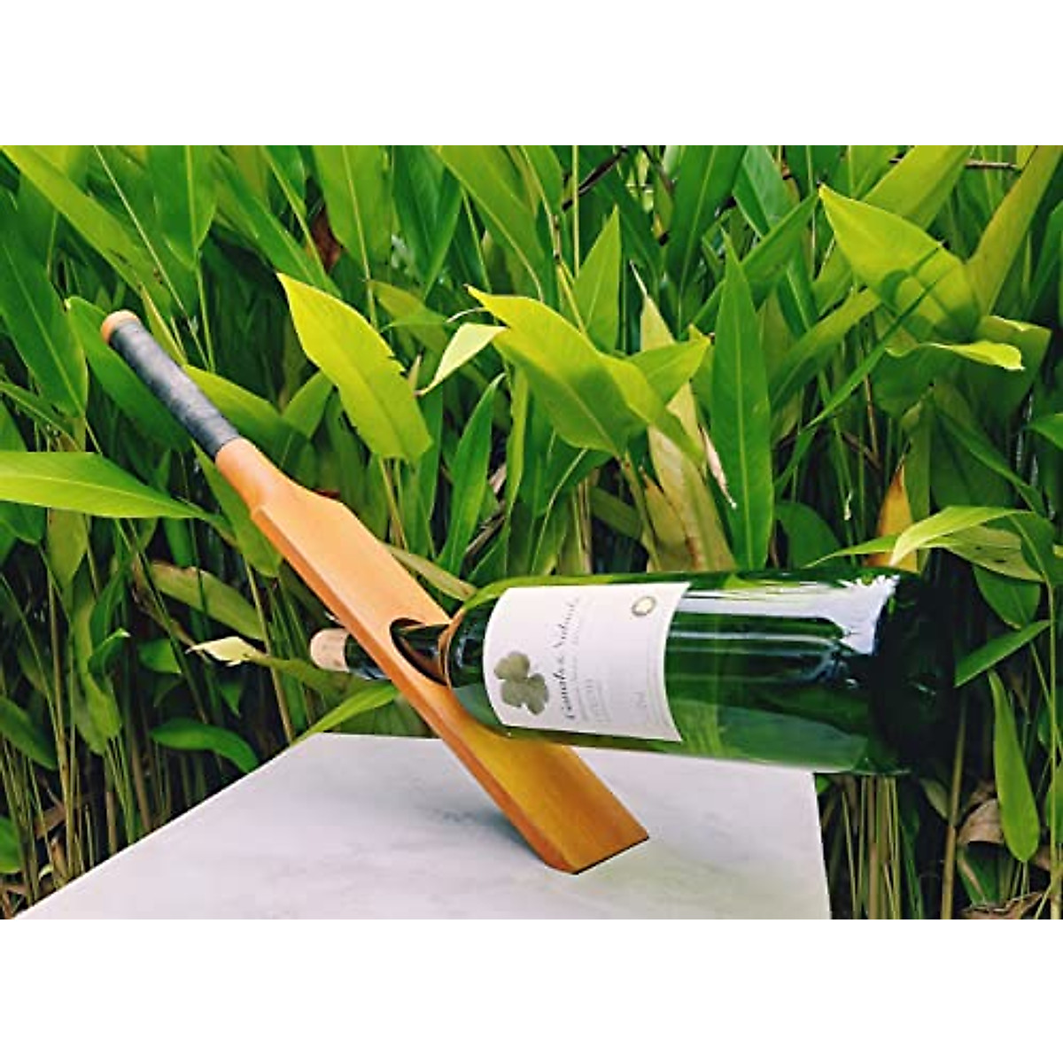 Wine Bottle Balancer/ Holder - Magic Bat - Unique Decorative Cricket Bat Design for Tabletop Display in Home, Kitchen, or Bar