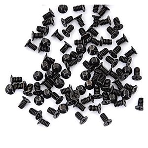Tchaosc 100pcs PC Case 32 * 6mm Hard Drive HDD Caddy Hot Swap Server Tray Mount Screw Flat Countersunk Head Computer (Color : Black)