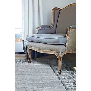 RUGGABLE Zinnia Washable Rug - Perfect Boho Area Rug for Living Room Bedroom Kitchen - Pet & Child Friendly - Stain & Water Resistant - Blue 3'x5' (Standard Pad)