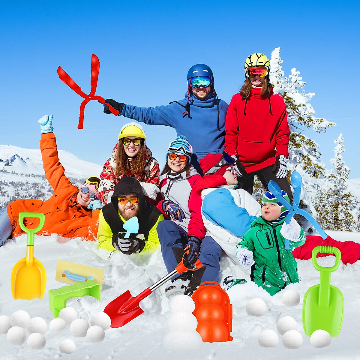 TOYANDONA 7 Pcs Beach Sand Toys Set - Toy Shovel Rake - Sand Molds for Toddlers Kids Outdoor Play