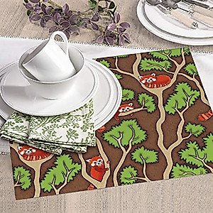 Forest Red Alkane bear Printed Drying Mat For Kitchen Ultra Absorbent Microfiber Dishes Drainer Mats Non-Slip Silicone Quick Dry Pad - 18 X 16inch