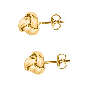 Ritastephens 14k Solid Yellow Gold Love Knot Loveknot Stud Earrings 7 Mm