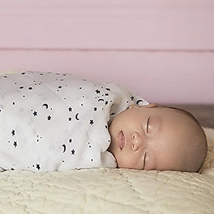 Oliver & Rain Organic Muslin Baby Boy Girl Unisex Swaddle Blankets 2 Pack Receiving Blankets Gray Arrow & Sky Blue