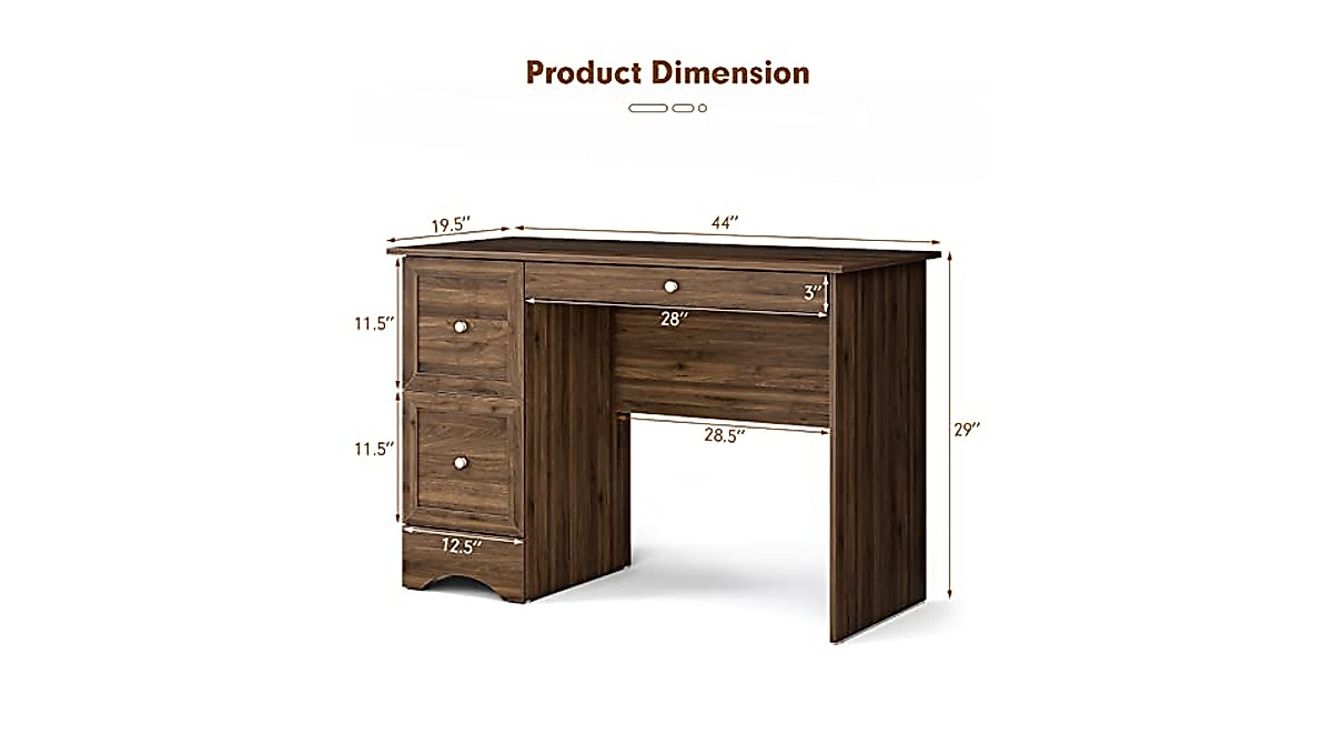 Compact Vintage Computer Desk with Ample Storage