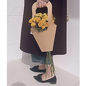 Exasinine 20 Pcs Hanging Kraft Paper Bouquet Flower Paper Bags Gift Bags for Home Decoration