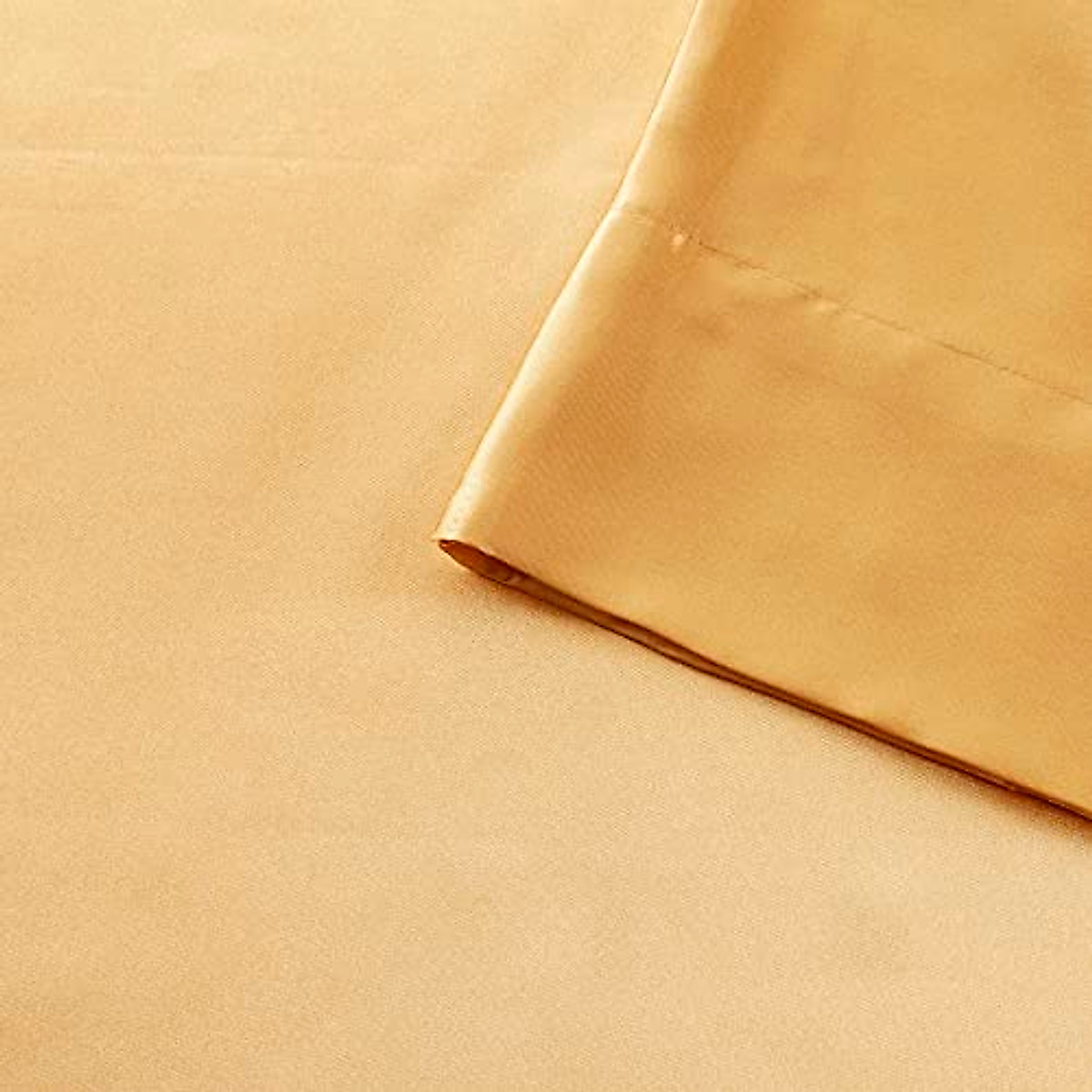 Madison Park Essentials Satin Sheets Queen Size, Luxurious Silky Satin Bed Sheets, Elastic 14" Pocket fits up to 16" Mattress, Wrinkle-Free, Soft Satin Bed Sheet Set, Gold 6 Piece