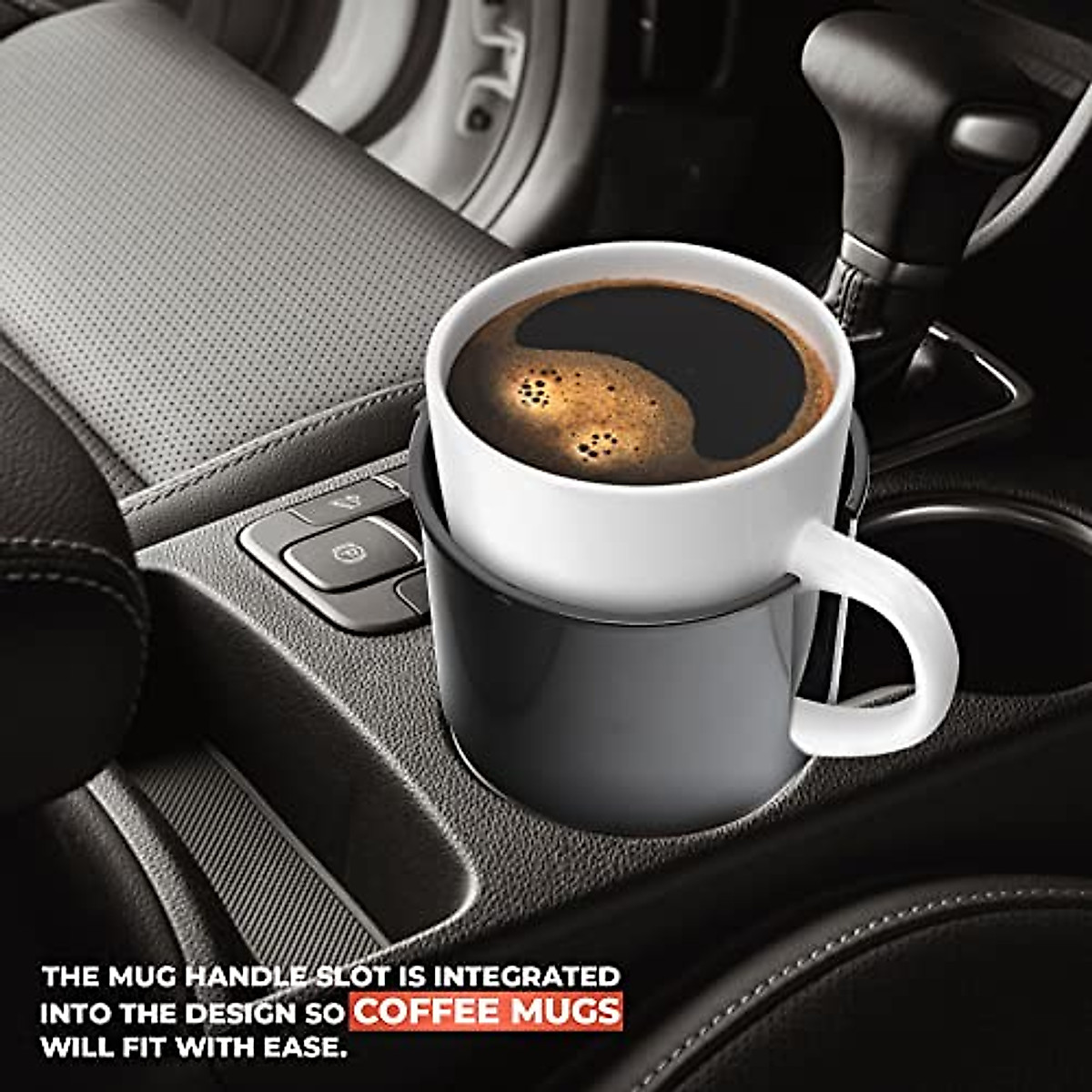 Smart Kup Car Cup Holder Expander - Fits Hydro Flasks 32/40 oz, Nalgene, Yeti & Large Bottles up to 3.8 inches Wide - for Car up to 3.2 Inches Wide