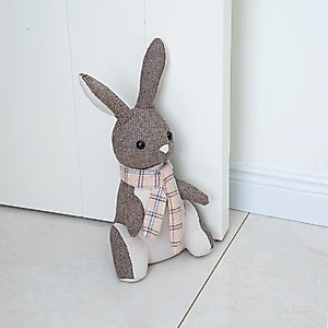 Marwood Cute Door Stopper Decorative Door Stops for Home and Office, Rabbit Weighted Interior Doorstop Fabric Stuffed Animal Door Stopper Floor Decorative