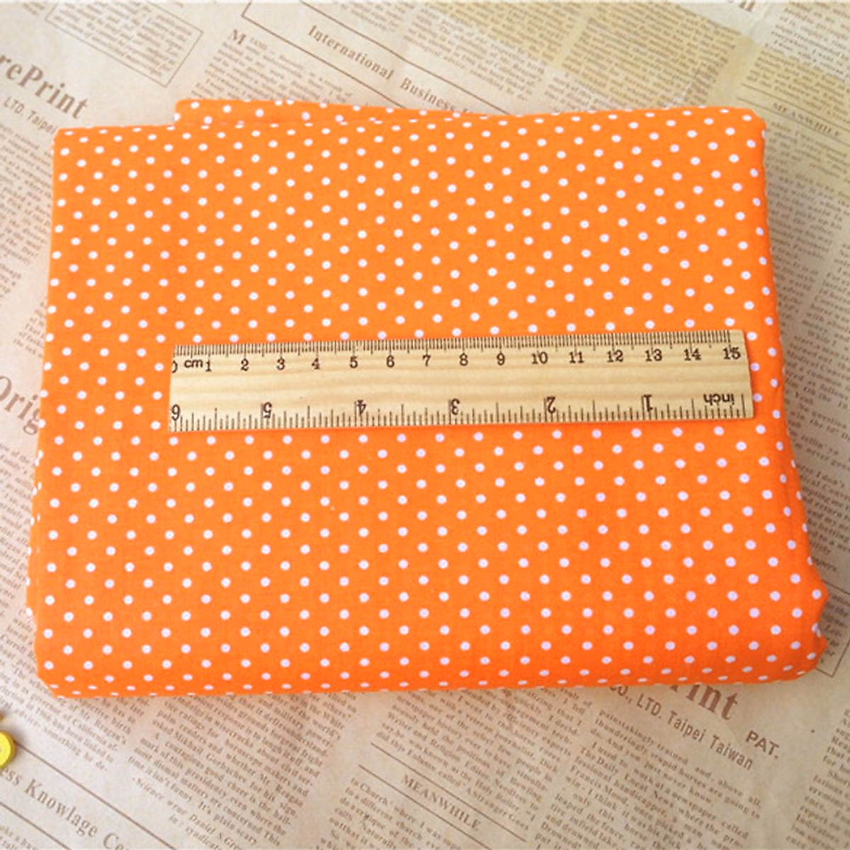 Bluelans 7pcs 10" x 10" (25cm x 25cm) Top Cotton Craft Fabric Bundle Squares Patchwork DIY Sewing Scrapbooking Quilting Floral Dot Pattern Orange