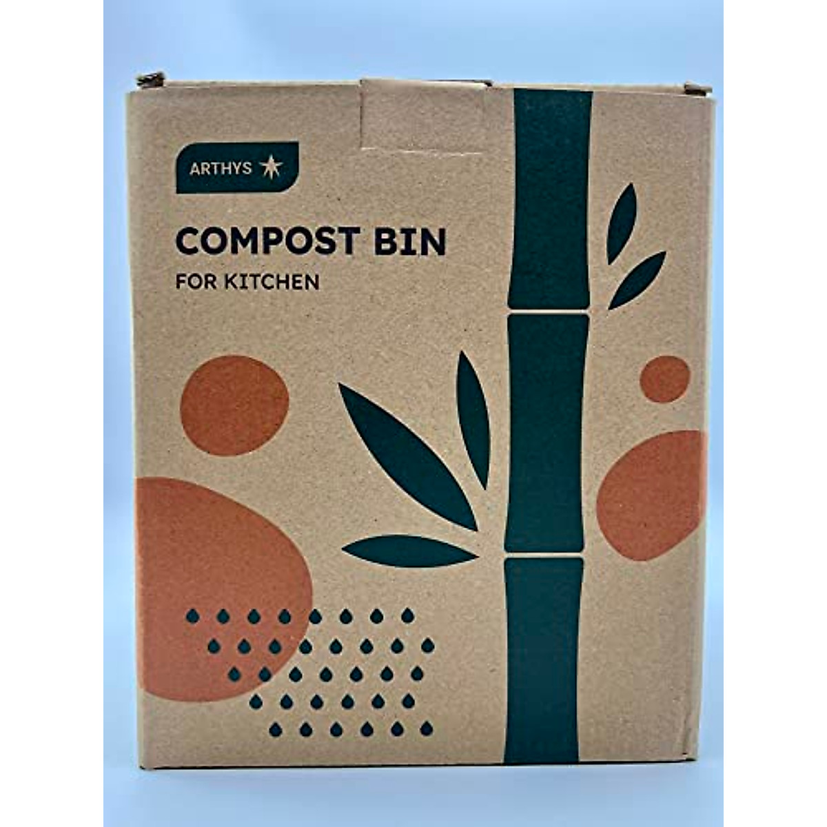 Compost Bin Kitchen - Compost Bin with Charcoal Dual Filter and Lid - Sustainable Bamboo Fiber Kitchen Compost bin countertop - Composter