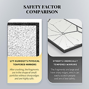 LFT HUIMEI2Y Door Mirror Full Length, Wall-Mounted Mirror Rectangle Tall with Engraving Frame for Bedroom, Living Room, Dressing Room, Black 50" x14"