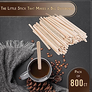 Perfect Stix Premium Wooden Coffee Stirrer Sticks, Thick Birch Wood 1300 Count, 5.5" Inches. Eco-Friendly Wooden Stirrers (5.5Inches / 1300PC)