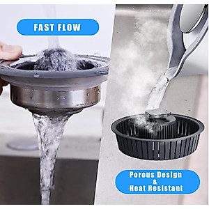 3-in-1 Upgarded Kitchen Sink Drain Stopper &Stainer Combo - Pop-Up Anti-Clog Basket for Fast Drainage , Includes 3 Reuseable Filters