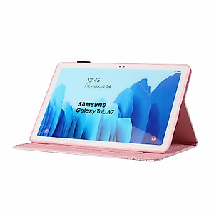 YUNHOTIC Case for Samsung Galaxy Tab A7 10.4 inch 2020 Release, (SM-T500/T505/T507) Premium PU Leather Folding Stand Cover with Pen Holder & Multiple Viewing Angles - Purple Butterfly