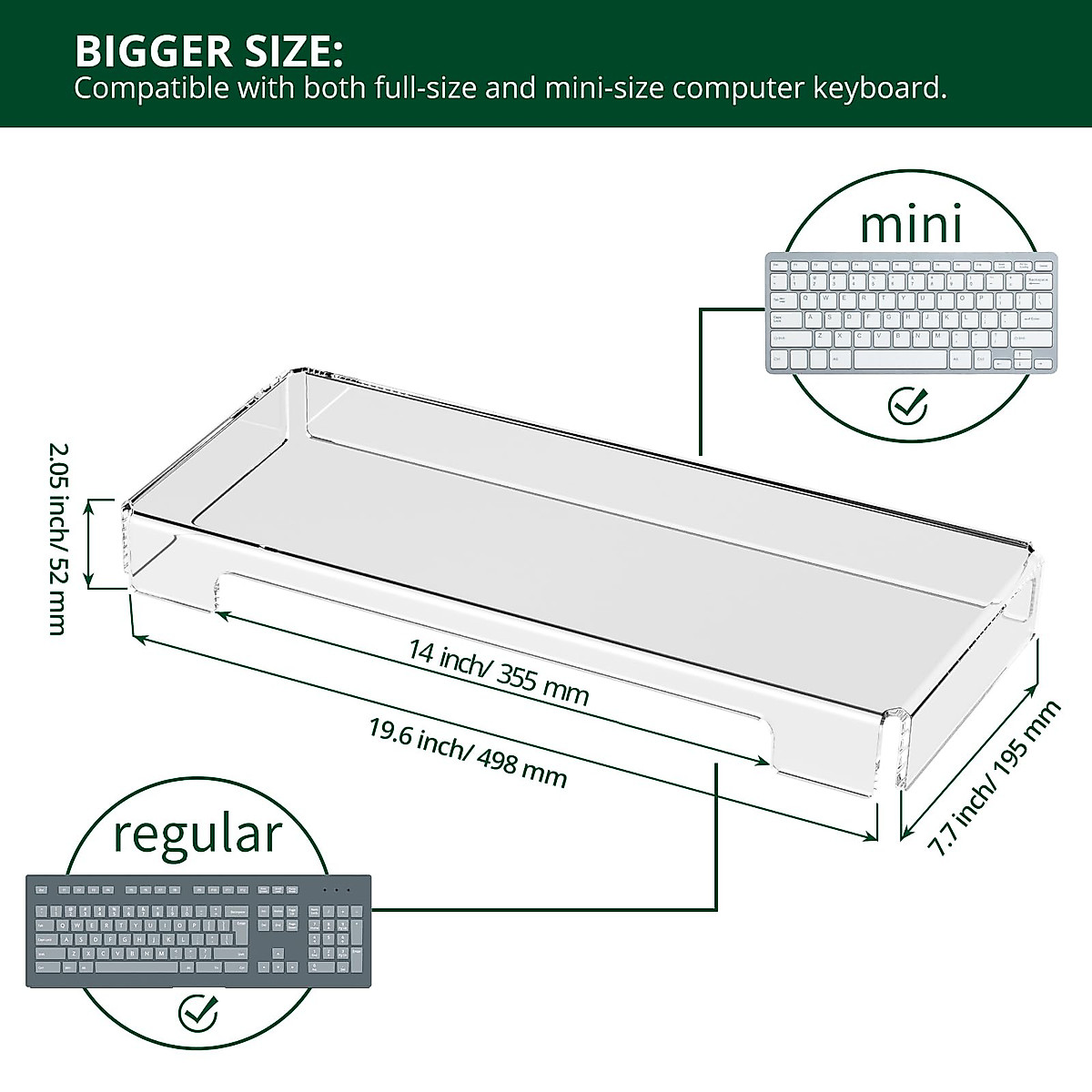 BOSSCASA Acrylic Computer Keyboard Cover, Mechanical Keyboard Dust Cover PC Keyboard Cat Protector, Cat Keyboard Protector (1 Pack, Clear)