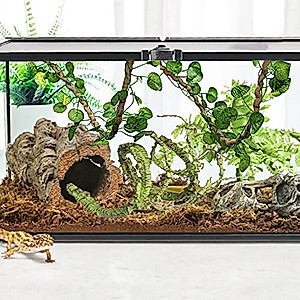 HERCOCCI Reptile Vines, Flexible Jungle Climbing Vines Terrarium Plastic Plants and Leaves Tank Accessories Decor for Gecko Snake Lizard Bearded Dragon Hermit Crab Frog