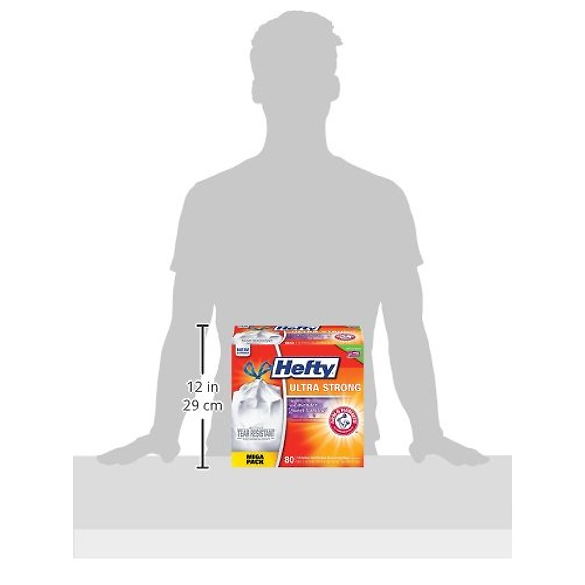 Hefty Ultra Strong Tall Kitchen Trash Bags, Lavender & Sweet Vanilla Scent, 13 Gallon, 80 Count