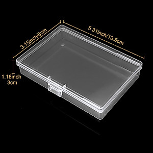 DIRBUY 12pcs Small Plastic Rectangular Containers, Clear Mini Plastic Boxes with Lids for Beads and Small Items (5x 3 x 1 inch)
