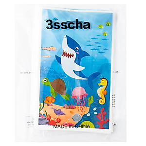 3sscha 50Pcs Animal in the Sea Party Favor Bag Marine Life Ocean Themed Plastic Waterproof Goodie Bag with Die Cut Handle Whale Shark Rectangular Gift Bags for Kids Birthday Baby Shower Decor Supplies