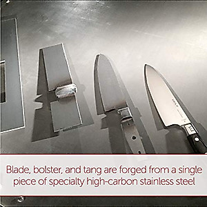 WOLF GOURMET 5.5" Serrated Knife, Ergonomic for Comfort and Control, Forged High-Carbon Stainless Steel, 12.5 Degree Angle, Durable (WGCU156S)