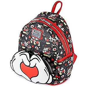Loungefly Disney Mickey and Minnie Heart Hands Womens Double Strap Shoulder Bag Purse