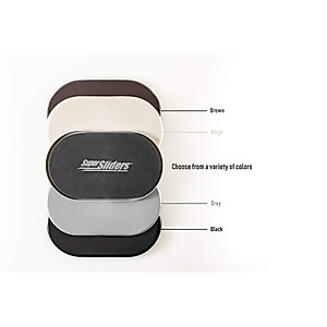 Super Sliders 5 3/4" x 9 1/2" Oval Reusable Furniture Sliders for Carpet - Effortless Moving and Surface Protection, Beige (8 Pack)