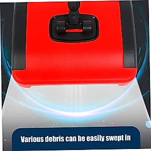 CAKEEYUM Carpet Sweeper Manual 3 Rolling Brushes Floor Sweeper Carpet Brush with Wheels and Large Waste Bin 43inch Detachable Carpet Cleaner for Pet Hair Dust Debris