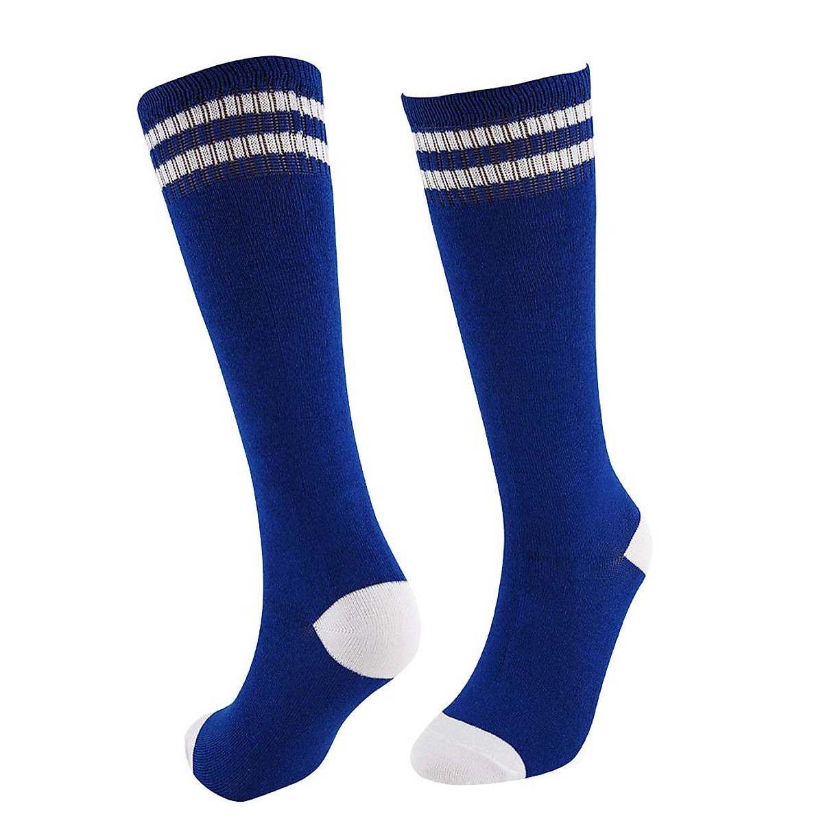 4 Pairs SocksDiary Knee High Socks for Kids, Cotton Soccer Socks for Boys, Girls, Toddlers