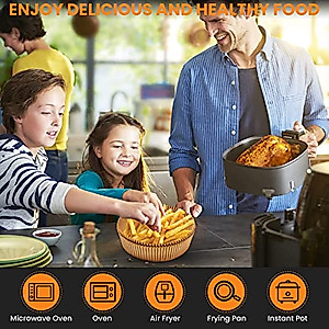 100 PCS Air Fryer Disposable Paper Liners, Maiqufa® Oil-Proof Water-Proof Parchment Round Paper Liners, for Baking Cooking Grilling Frying and Roasting Microwave(6.3in)