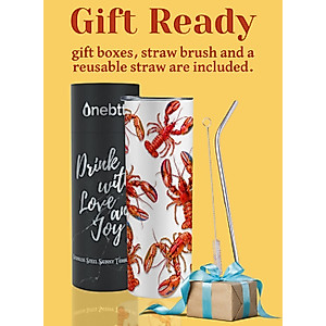 Onebttl Lobster Goods - Lobster Mug & Lovers Present, 20oz Stainless Steel Tumbler, Insulated Gift with Lid
