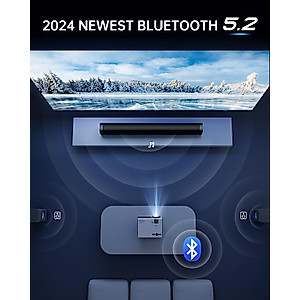 [Eyesafe Display] Projector with WiFi and Bluetooth, ADEPTICO 450 ANSI 5G WiFi Native 1080P Portable Projector w/ Bag, 4K Support, Zoom, Outdoor Movie Mini Projector for iOS/Android/TV Stick/HDMI/USB