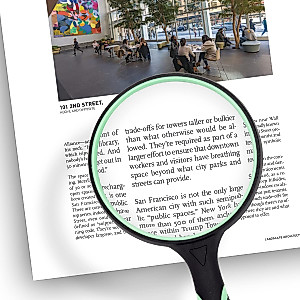 Large Magnifying Glass 10X Handheld Reading Magnifier for Seniors & Kids - 100MM 4INCHES Real Glass Magnifying Lens for Book Newspaper Reading, Insect and Hobby Observation, Classroom Science (GREEN)