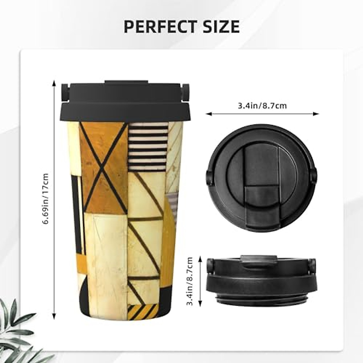 WANGXUEE Rustic Wooden Print 500ml Stainless Steel Travel Tumbler Double Wall Vacuum Insulated Coffee Mug