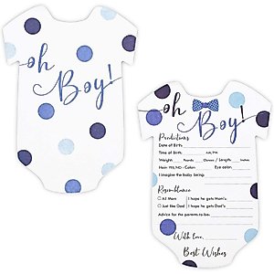 Sparkle and Bash Baby Shower Predictions and Advice Cards, (5 x 7 In, 50-Pack)